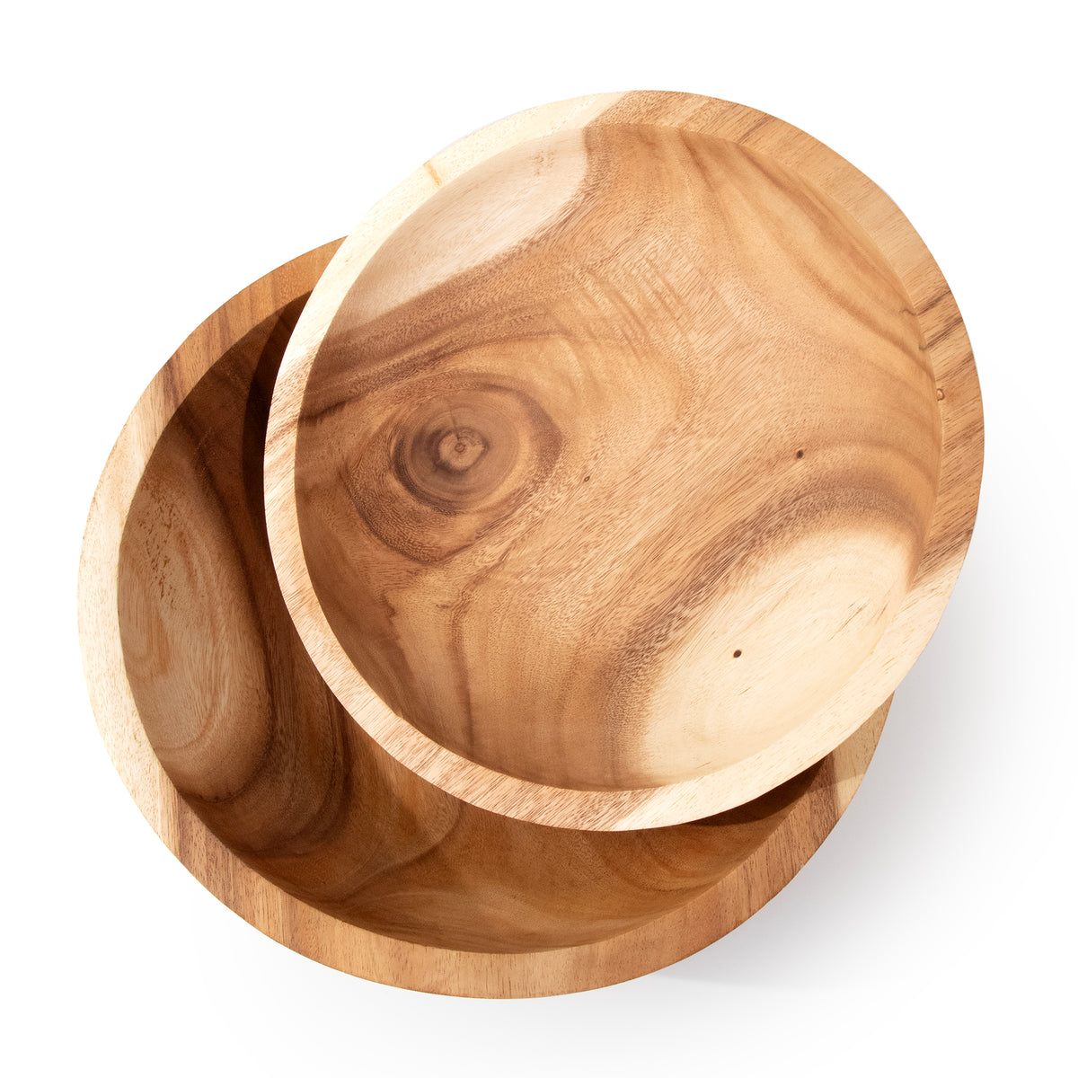 Extra Large Set of 2 Round Teak Bowls — Andaluca Home