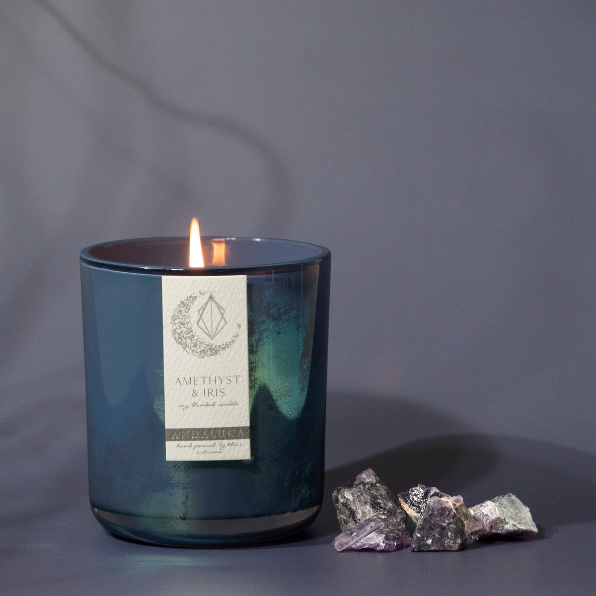 Amethyst & Iris 12 oz Soy Blend Candle — Andaluca Home